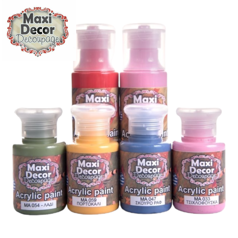 ΧΡΩΜΑΤΑ ΑΚΡΥΛΙΚΑ MAXI DECOR 60ml – Kiosses Deco Home